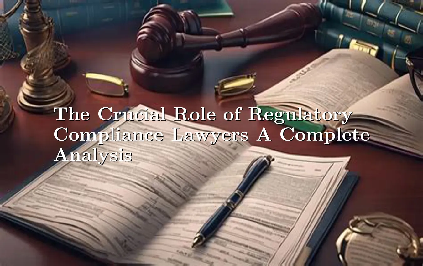 The Crucial Role of Regulatory Compliance Lawyers A Complete Analysis